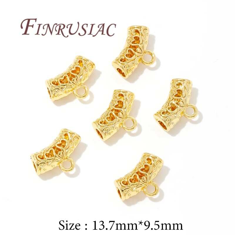 Позолоченные бейлы для подвесок FINRUSIAC 10 Pieces, 18K Real Gold Plated