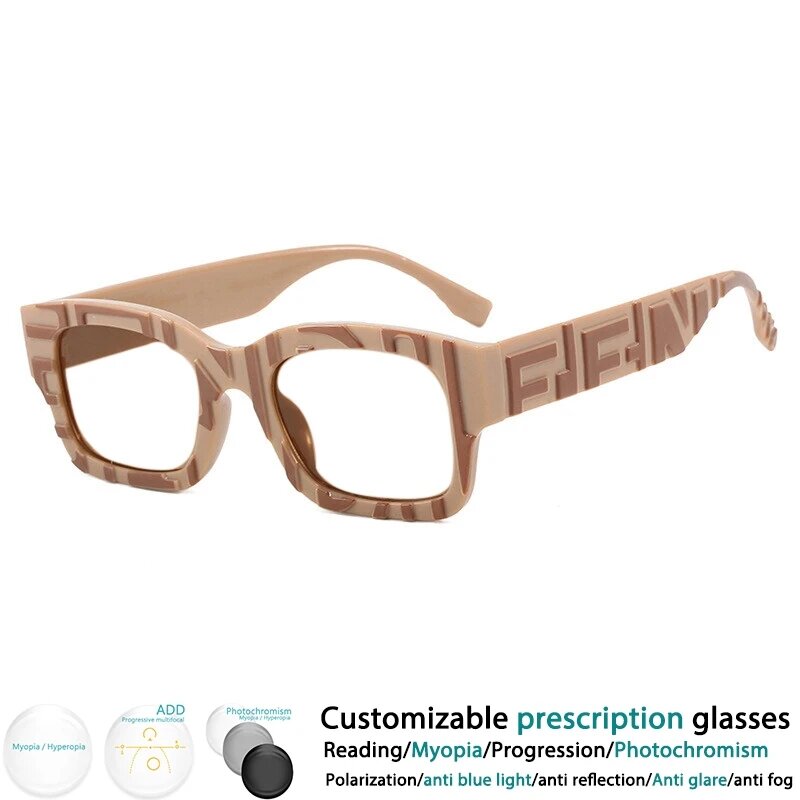 Женские очки Presbyopia200, Coffee, квадратные