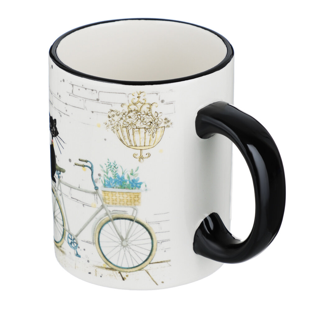 MILLIMI "Котейка" Кружка, 300мл, керамика, чёрно-белая, милая