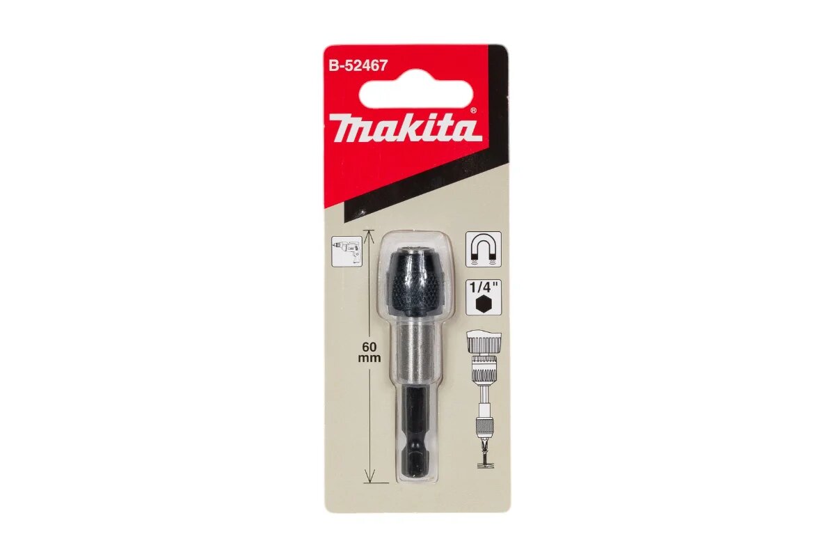 Makita держатель магнитный с зажимным патроном 60 мм 1/4 дюйма B-52467 токарной работы
