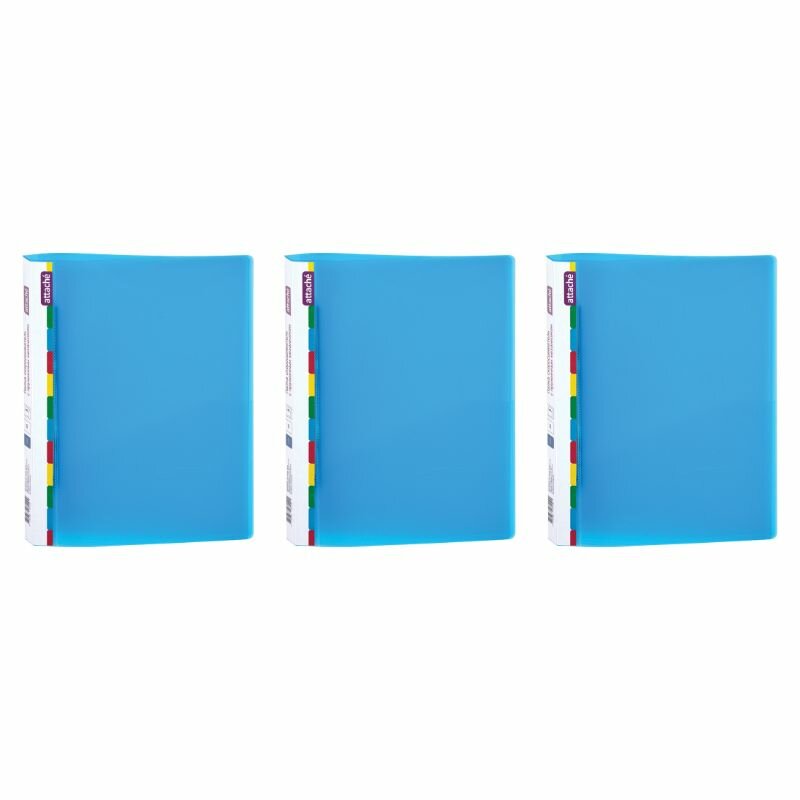 Attache Скоросшиватель пластиковый с пружиной, Diagonal, синий,3 шт