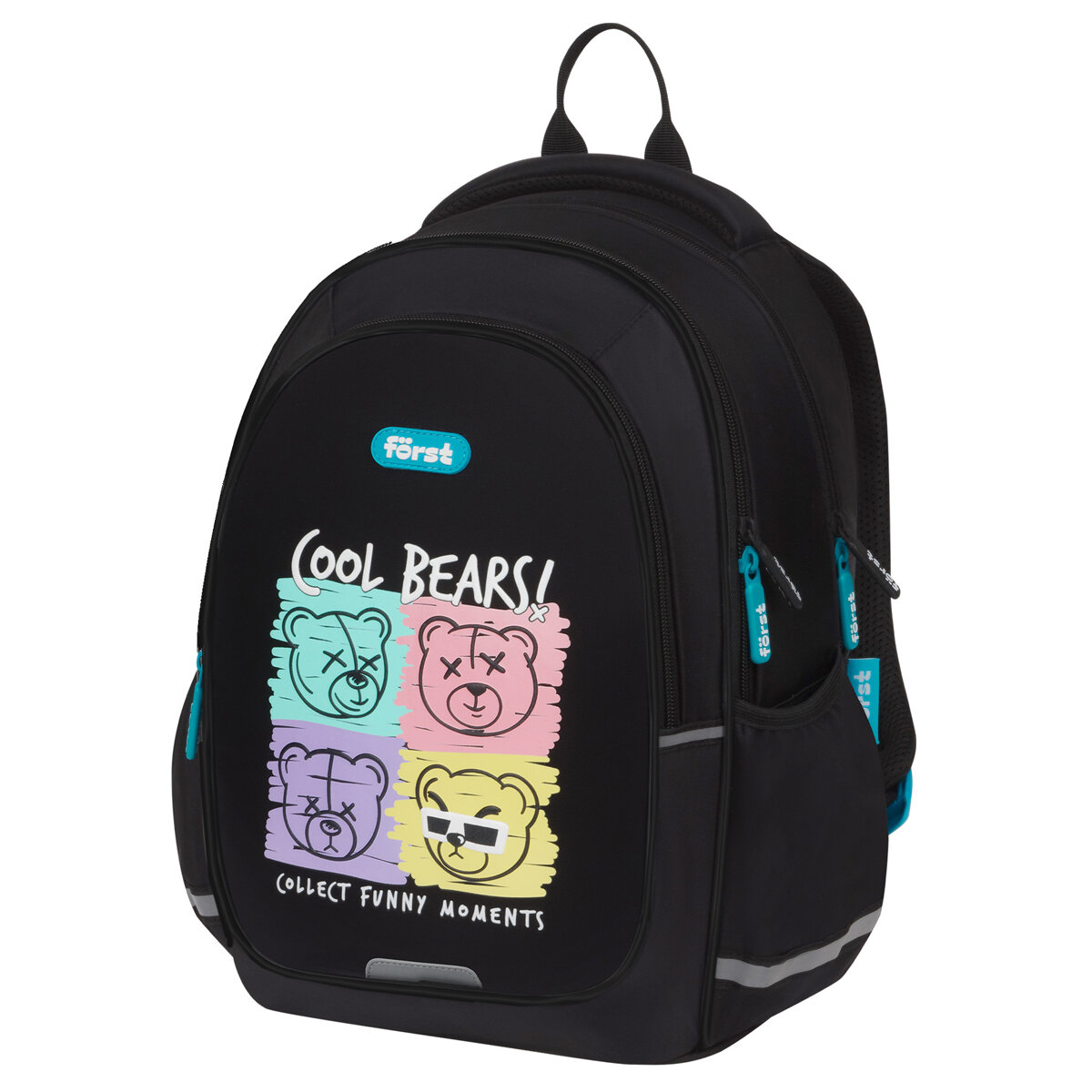 Акция ЛИК Рюкзак Forst F-Cute "Cool bears" 37*29*17см, 3 отделения, 2 кармана, анатоми