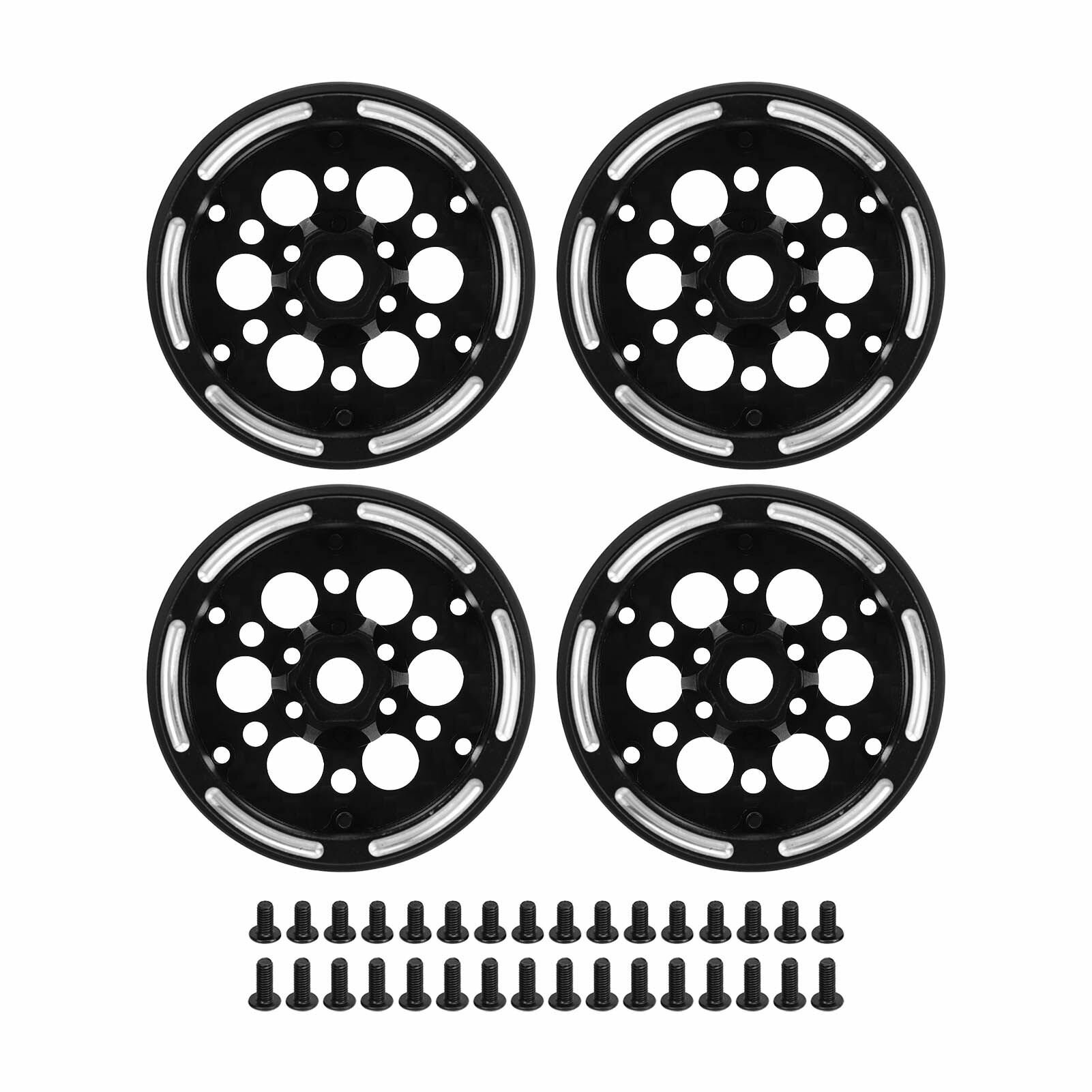 4 шт. 1,9-дюймовые колесные диски из углеродного волокна, радиоуправляемые колеса с бисером, диски для осевого SCX10, 1/10 RC Crawler для Gen8, для Gelande II, для Finder 2, стиль с круглым отверстием