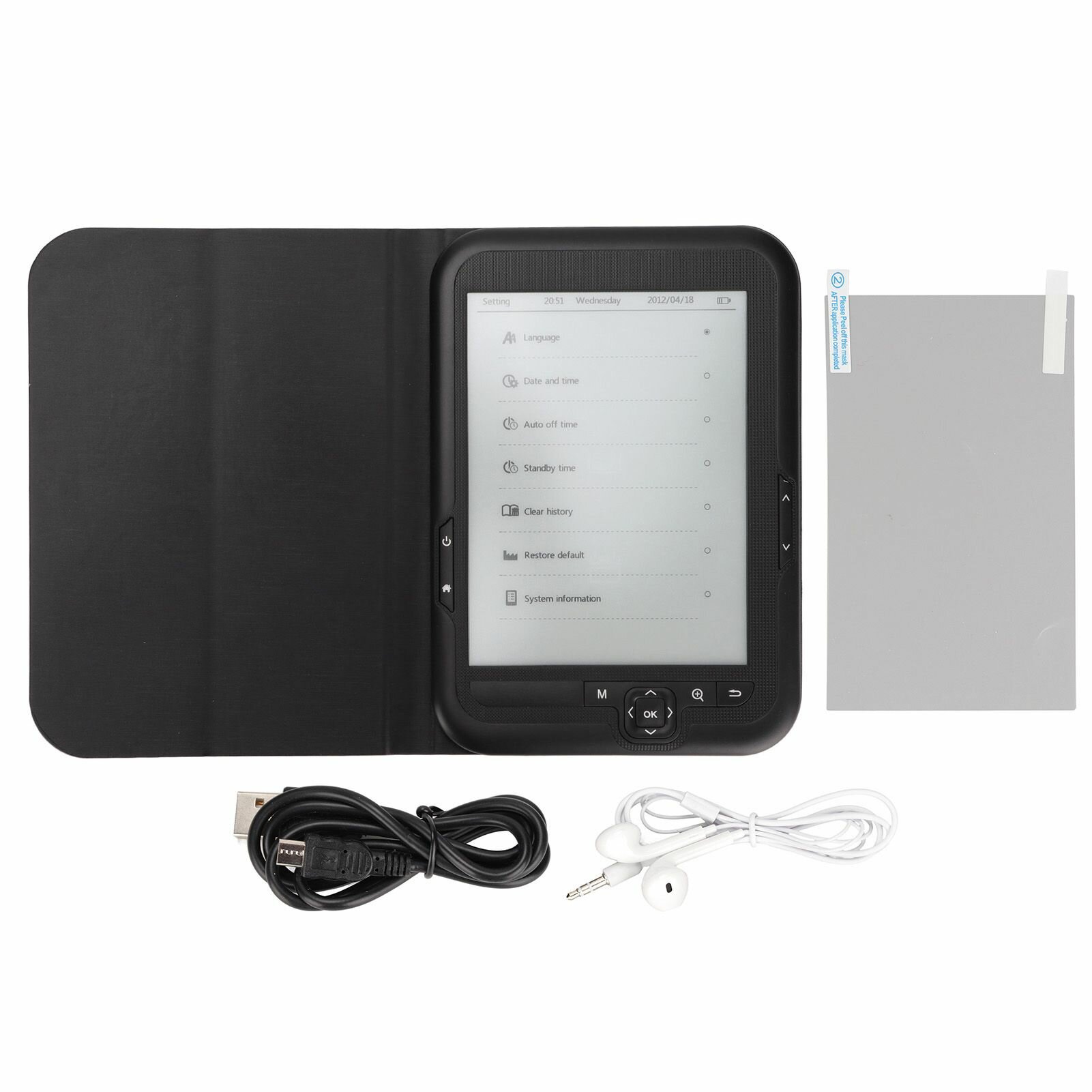 E Reader Black 6in 800x600 HD Ink Screen Eye Protection E Book Устройство 8GB