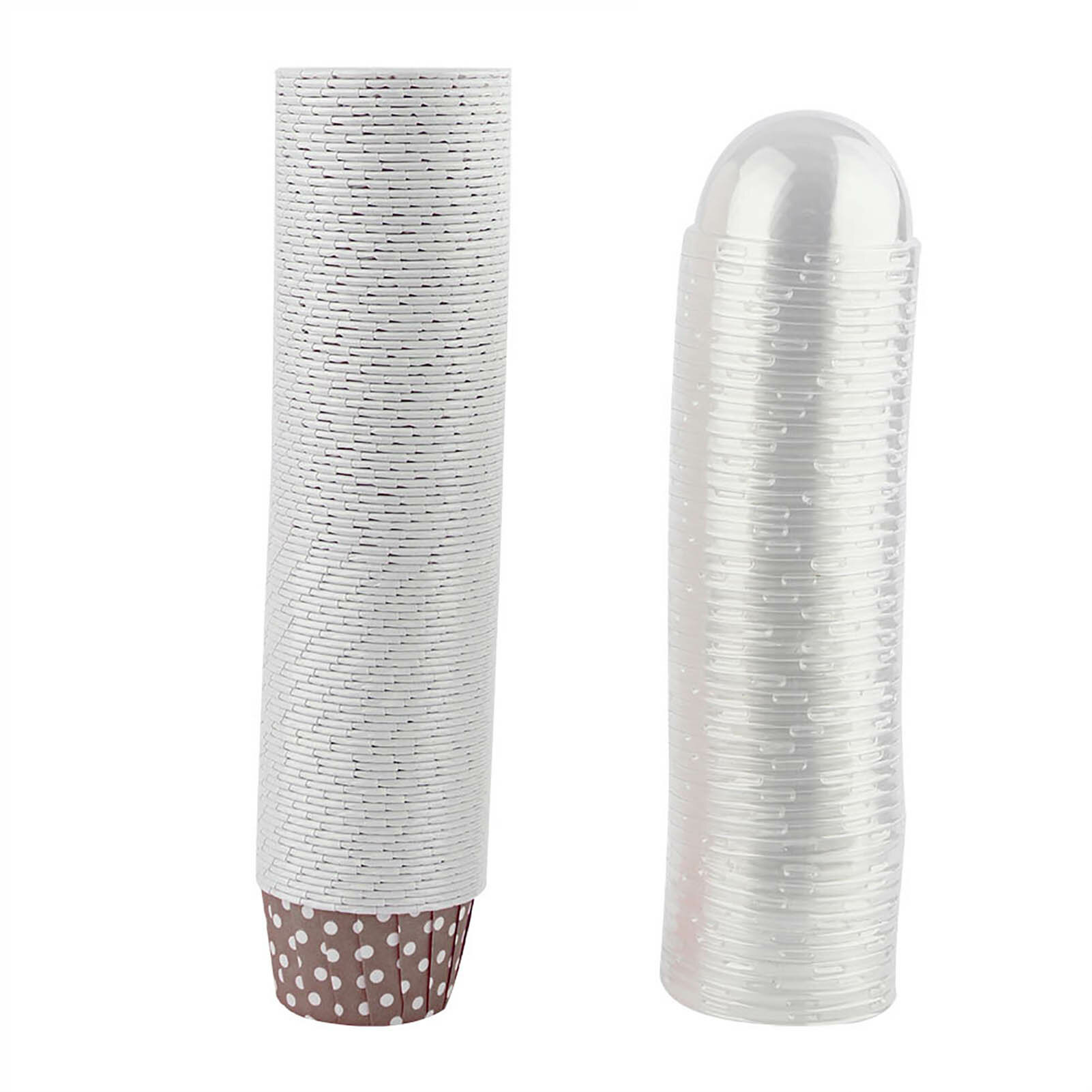 100 шт. Мини-формочки для кексов, бумажные формочки с крышкой, круглые формы для кексов, для кофе, вечеринок, десертов, антипригарные и жиронепроницаемые