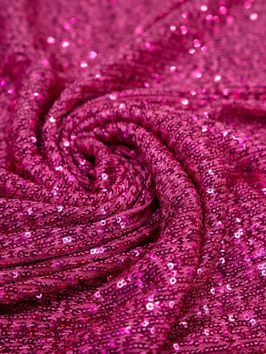 Ткань Сетка с пайетками розовая фуксия