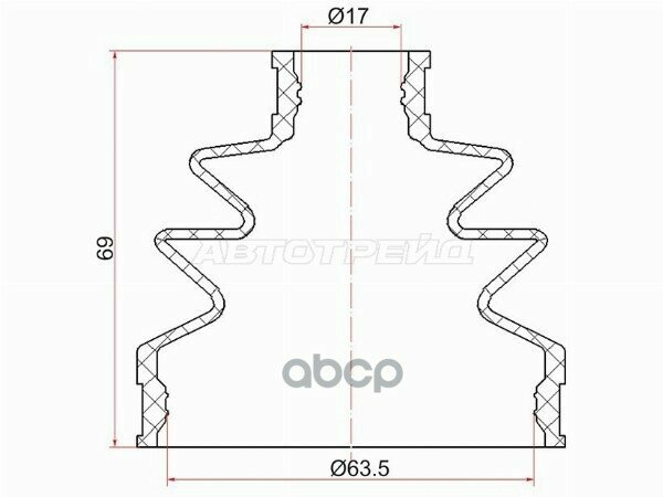 Пыльник шруса NISSAN Qashqai J10 06-13, J11 13-/X-Trail T30, T31 07- (2 хомута. резина) Sat арт. C-1716