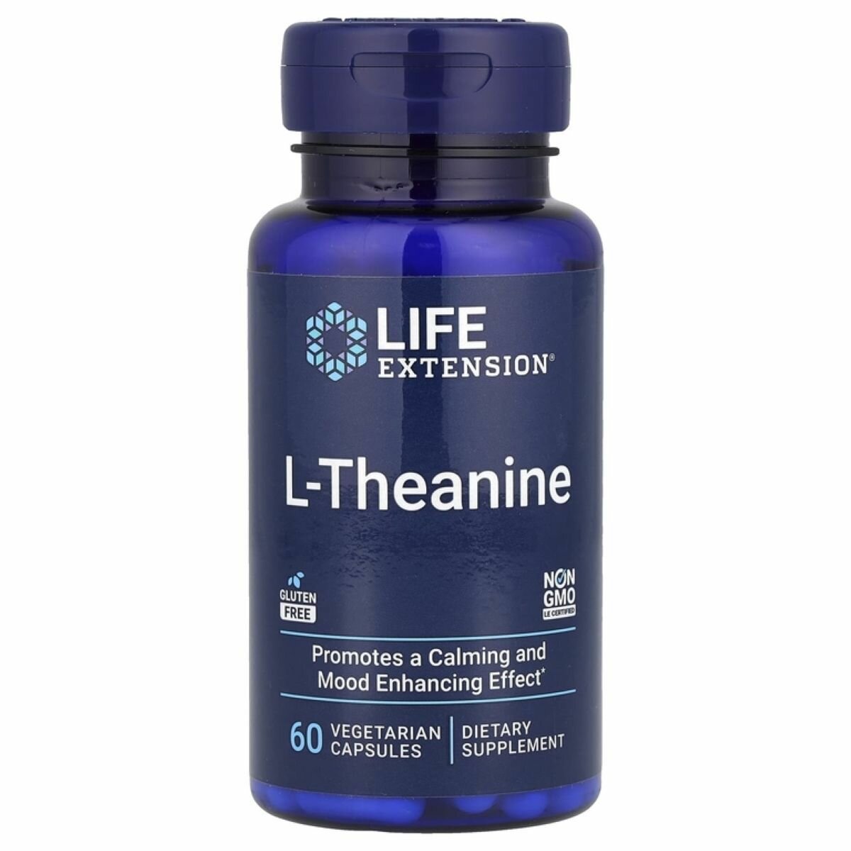 Теанин Life Extension L-Theanine 100 mg, для снижения стресса и улучшения концентрации 60 капсул