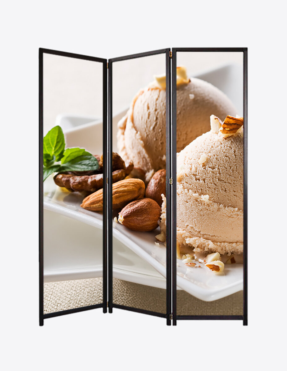 Ширма перегородка секционная складная iDeaLList "Десерт", 3 створки, размер 180x150 см