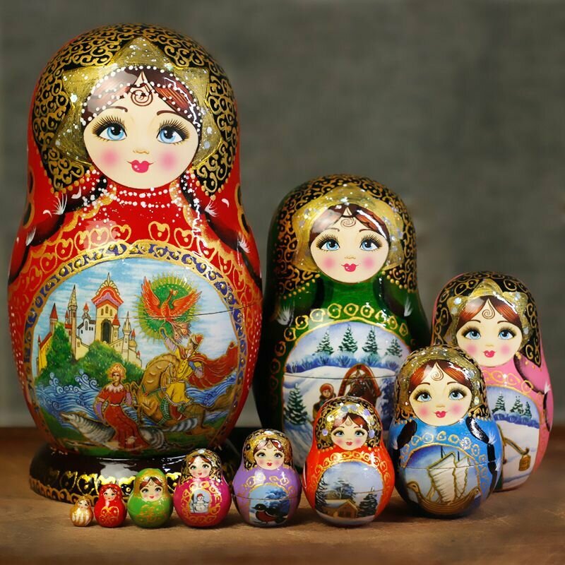 Матрешка Деревянная 10 Штук