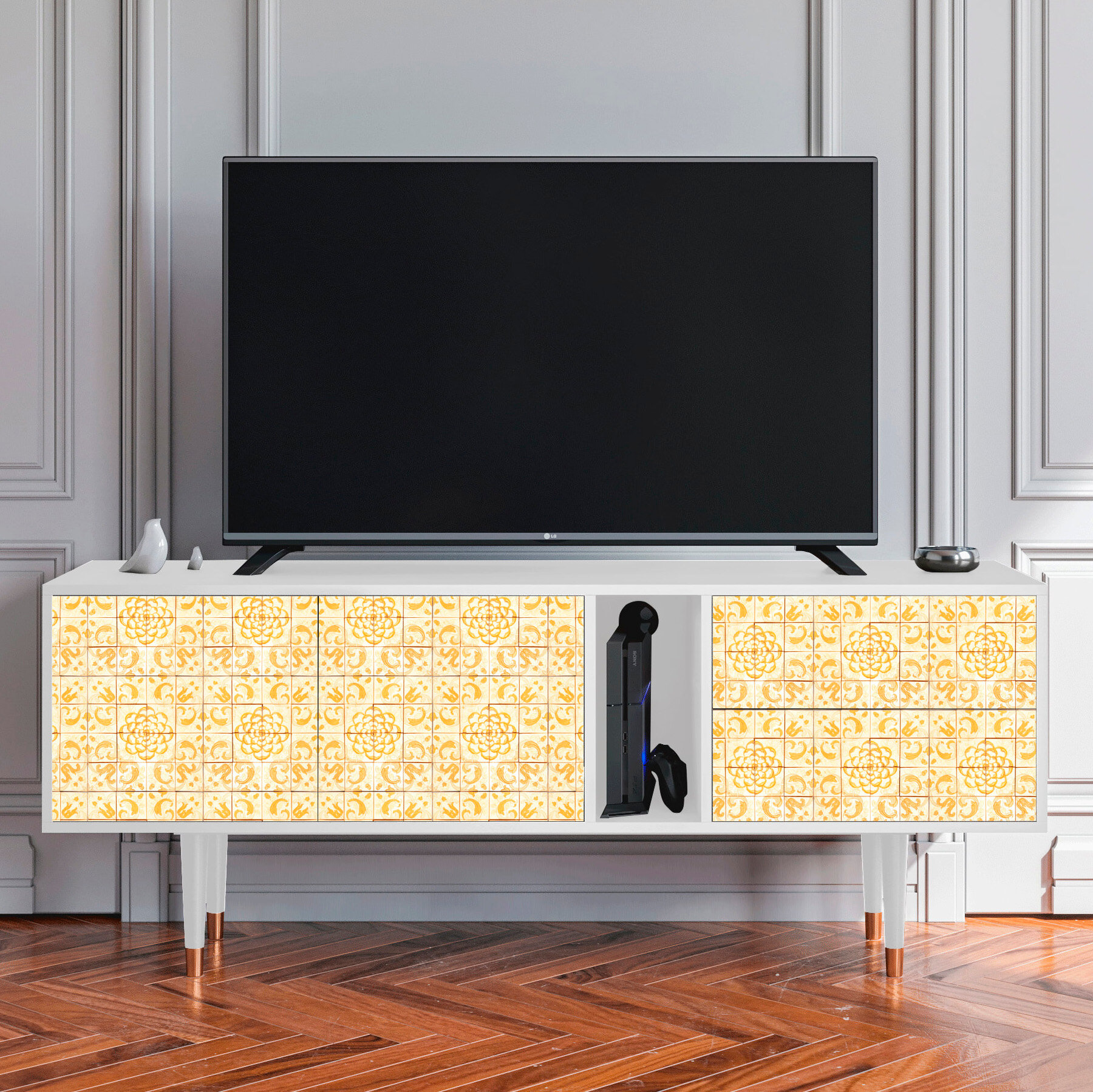 ТВ-Тумба - STORYZ - T1 Sunshiny Tile, Размер - 170 x 69 x 48 см, Цвет корпуса - , Белый