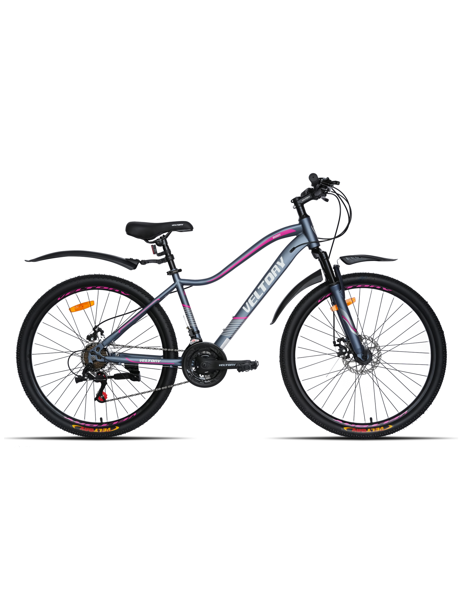 Велосипед горный VELTORY, модель 27,5D-8002, серый, 15 рама, 21 скорость