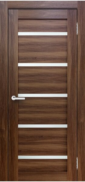 Межкомнатная Дверь Verda Х-3 Орех со Стеклом Сатинат Белый 2000х800мм (Полотно 1шт) / Верда.