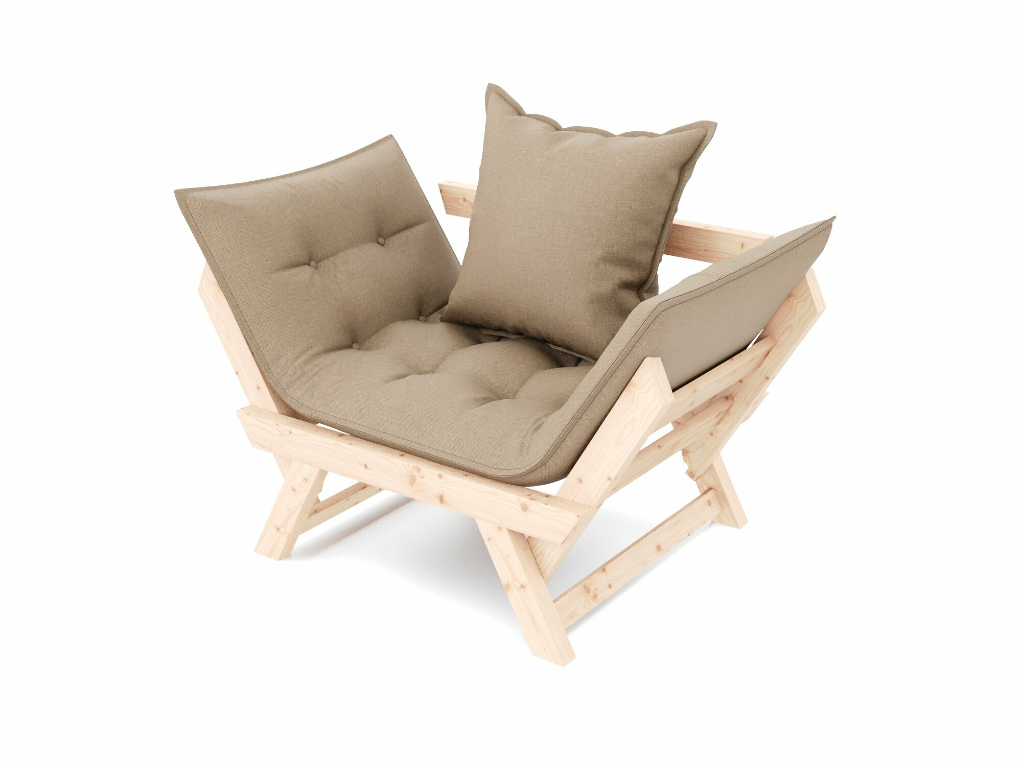 Кресло садовое Arsko Пегас, с подлокотниками, бежевое, массив дерева