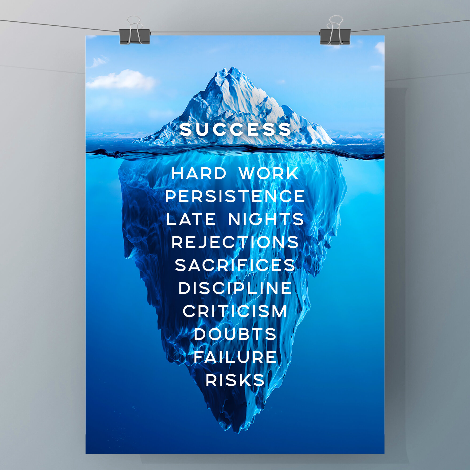 Постер Мотивация Айсберг 50х70 см/ Постер для интерьера/ Декор на стену/ Постер для дома, офиса