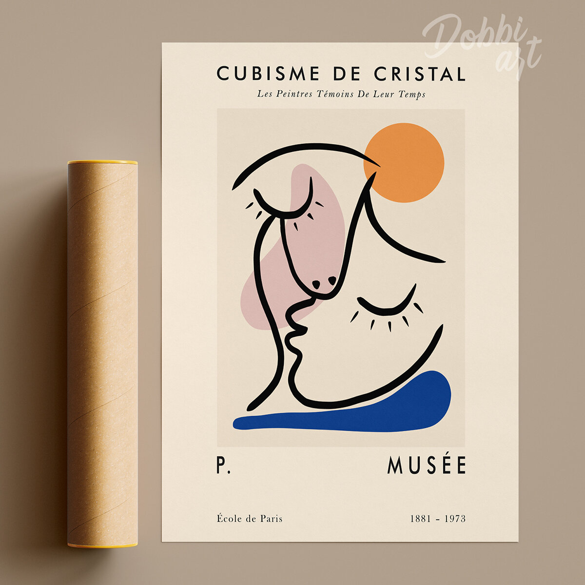 Постер Кубизм 60х80 см без рамы/ Бежевый постер/ Стильный плакат постер/ Минималистичный постер плакат/ Эстетичный постер/ Матисс/ Пикассо/ Постер для интерьера/ Декор стен дома офиса/ Плакат для интерьера