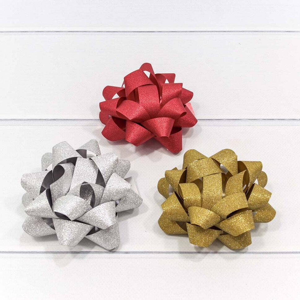 Бант звезда. "Блеск" матовый. Набор 8шт. 10см