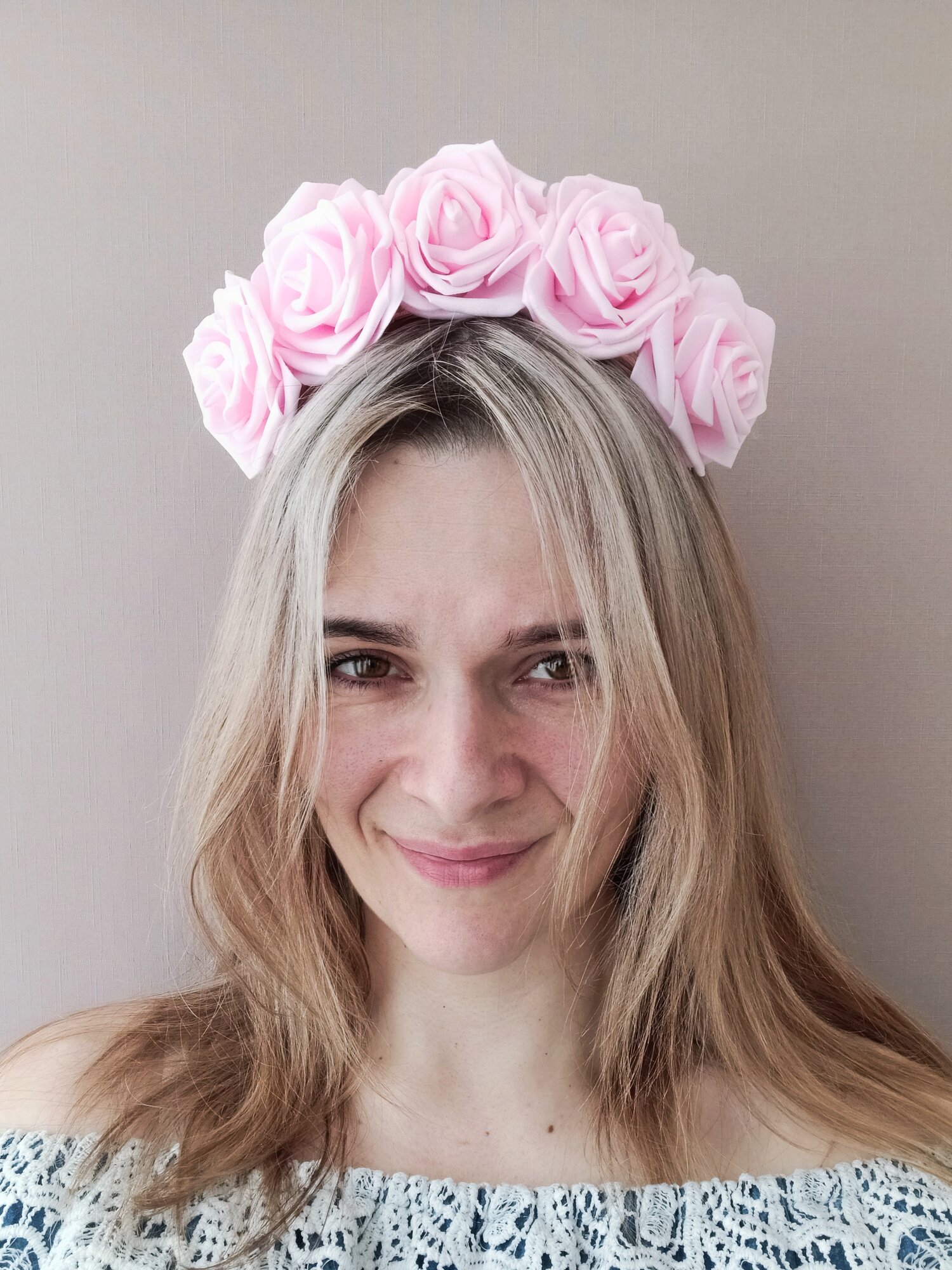 Ободок с розовыми Розами, Обруч цветочный для волос, Ободок Розы