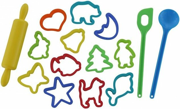 Набор игрушечных формочек для выпечки, со скалкой и инструментами, 15 предметов, пластиковая посуда для детей, игрушки для сюжетно-ролевой игры Юный повар