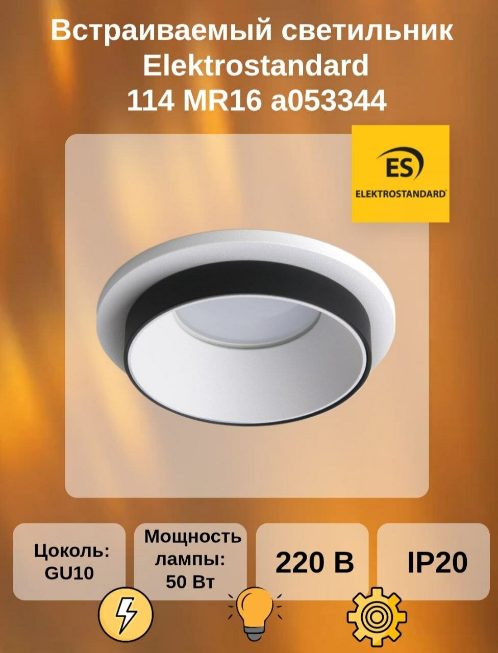 Встраиваемый светильник Elektrostandard 114 MR16 a053344 Белый и черный