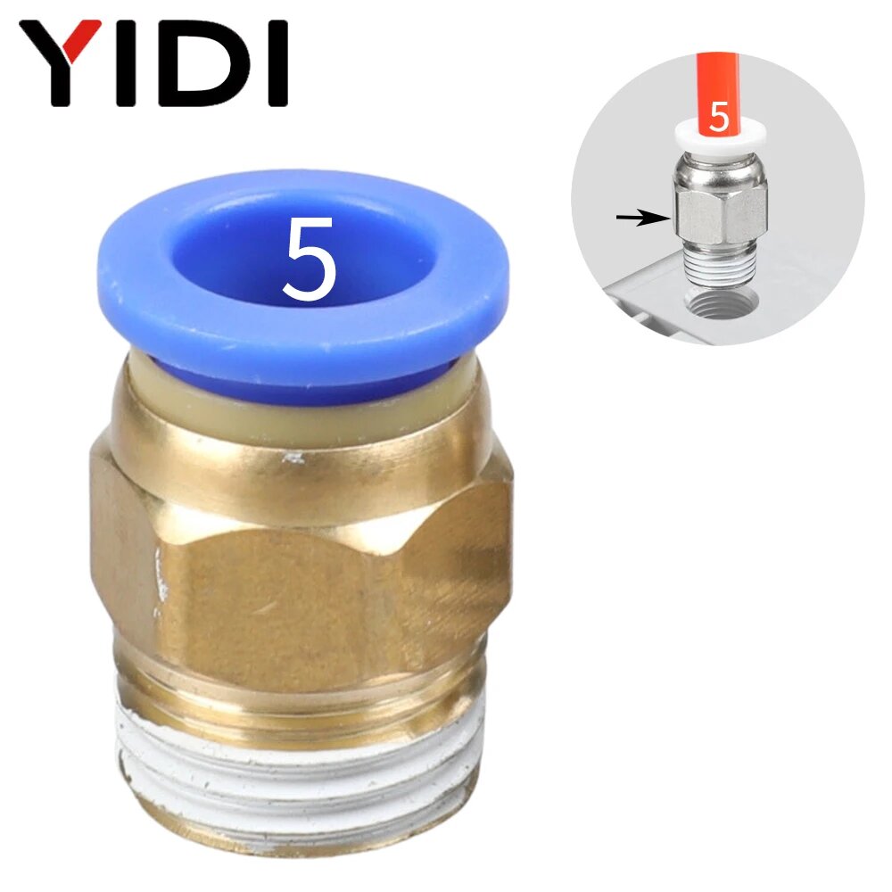 Пневматические фитинги YIDI, 5шт, BSP1-4