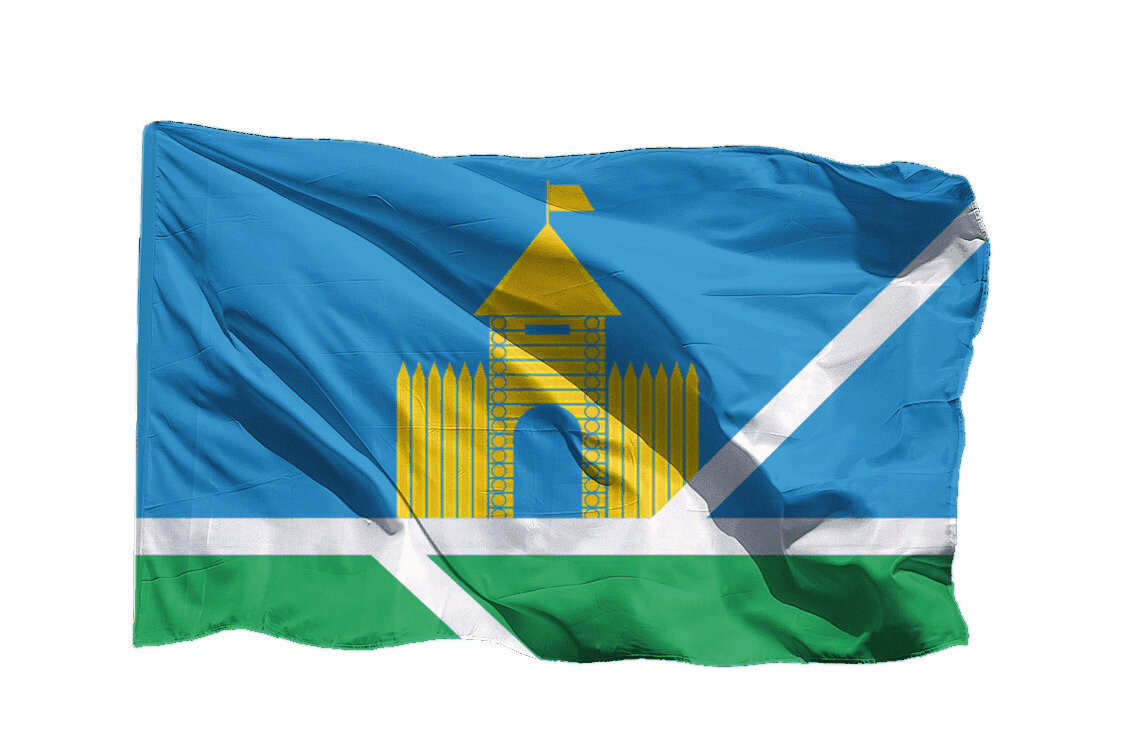 Флаг Пышминского городского округа на флажной сетке, 70х105 см - для флагштока