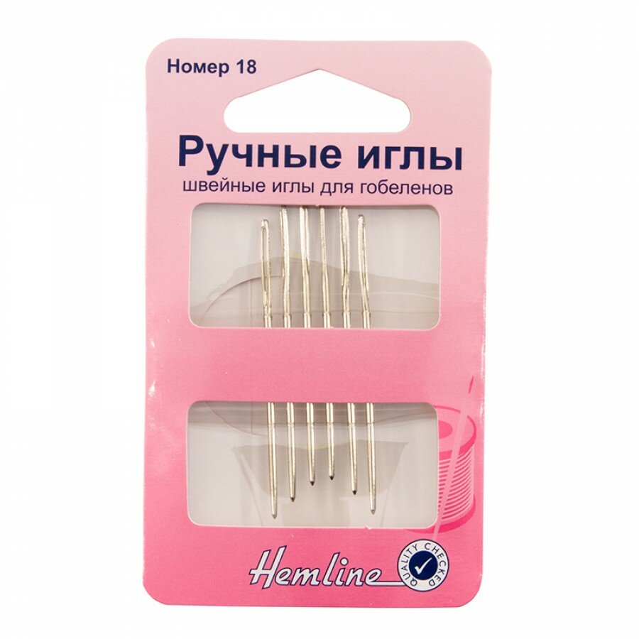 Иглы ручные для вышивания с закругленным кончиком N18, 6 шт N18 48 мм HEMLINE 203.18