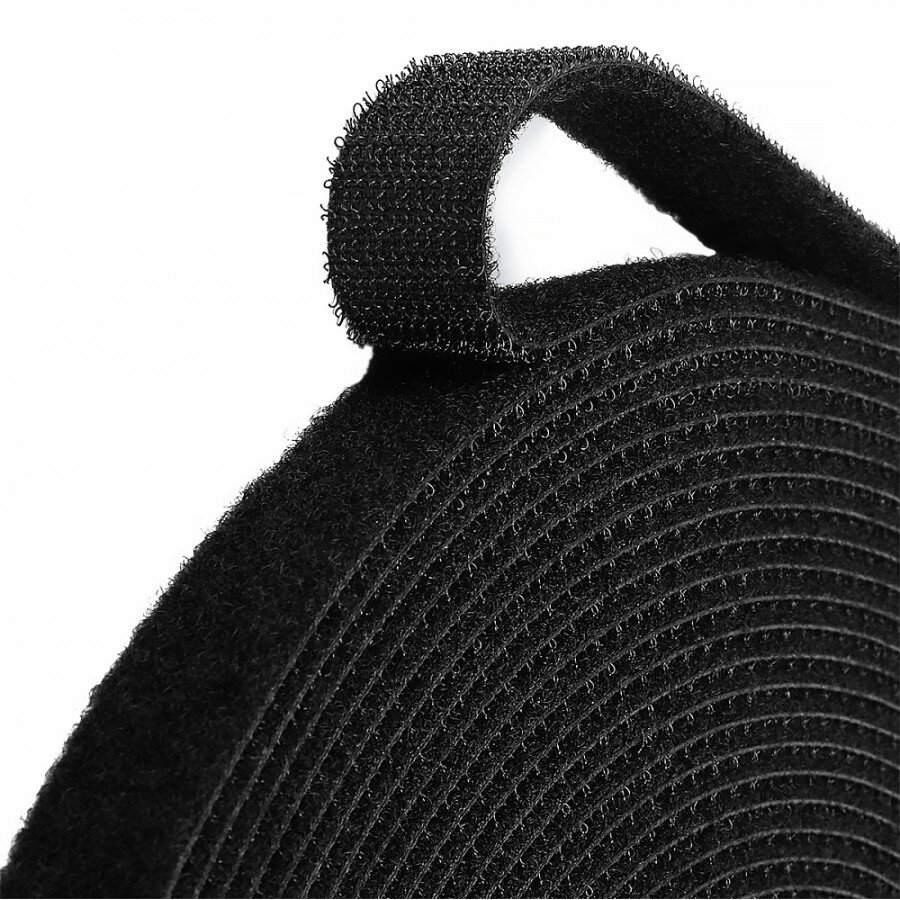 Лента липучка TBY пришивная двухсторонняя спина к спине кач. В шир.20мм цв. черный уп.25м