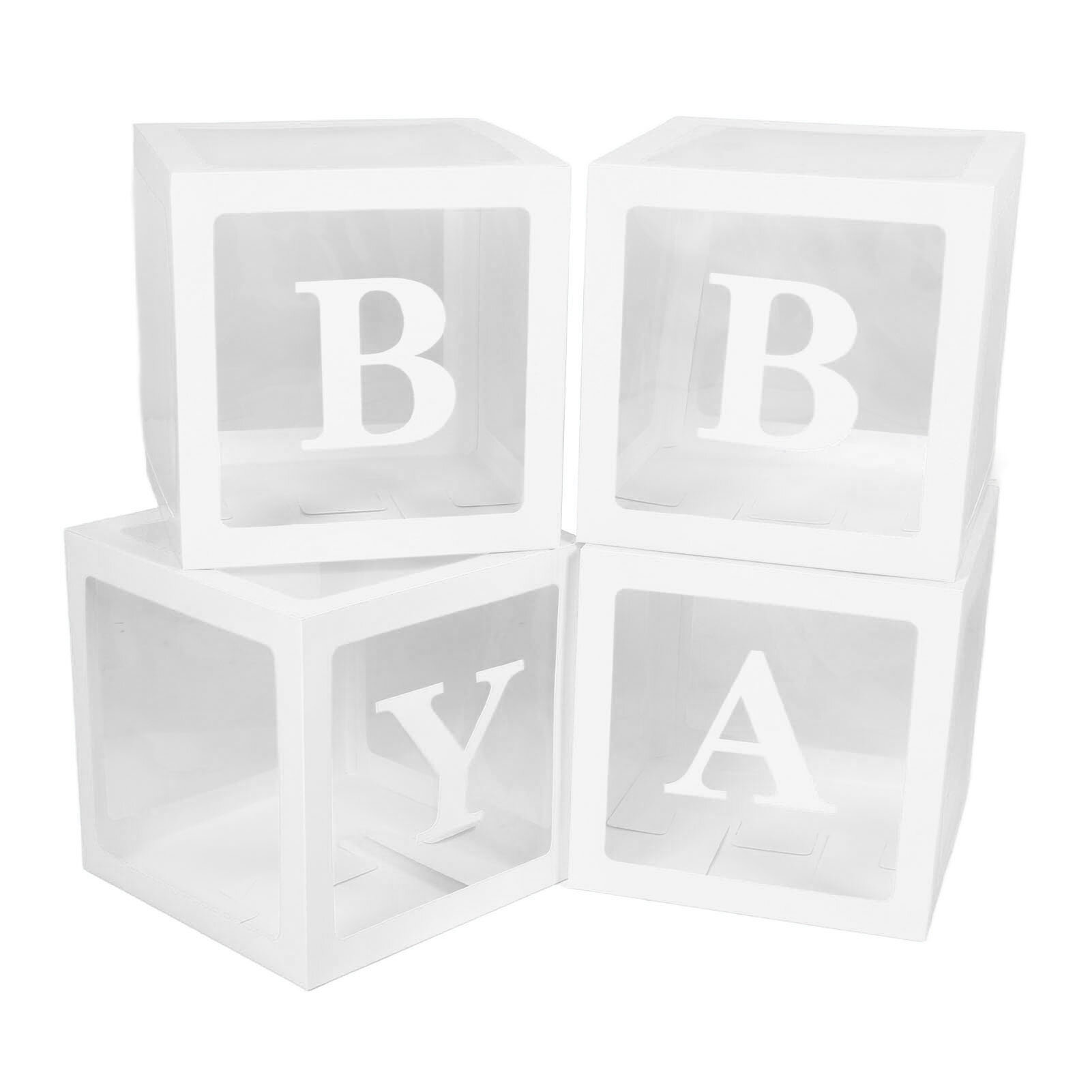 4 шт. Прозрачная коробка для шаров с буквами, подарочная коробка с шарами для предложения руки и сердца, признания, празднования рождения ребенка, белая