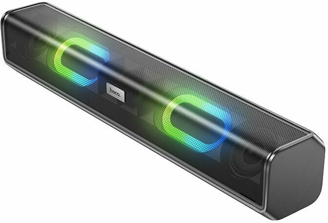 Портативная колонка Hoco BS49, 10 Вт, ВТ 5.1, FM, AUX, TWS , 1800 мАч, подсветка, Серая Б/У уценка