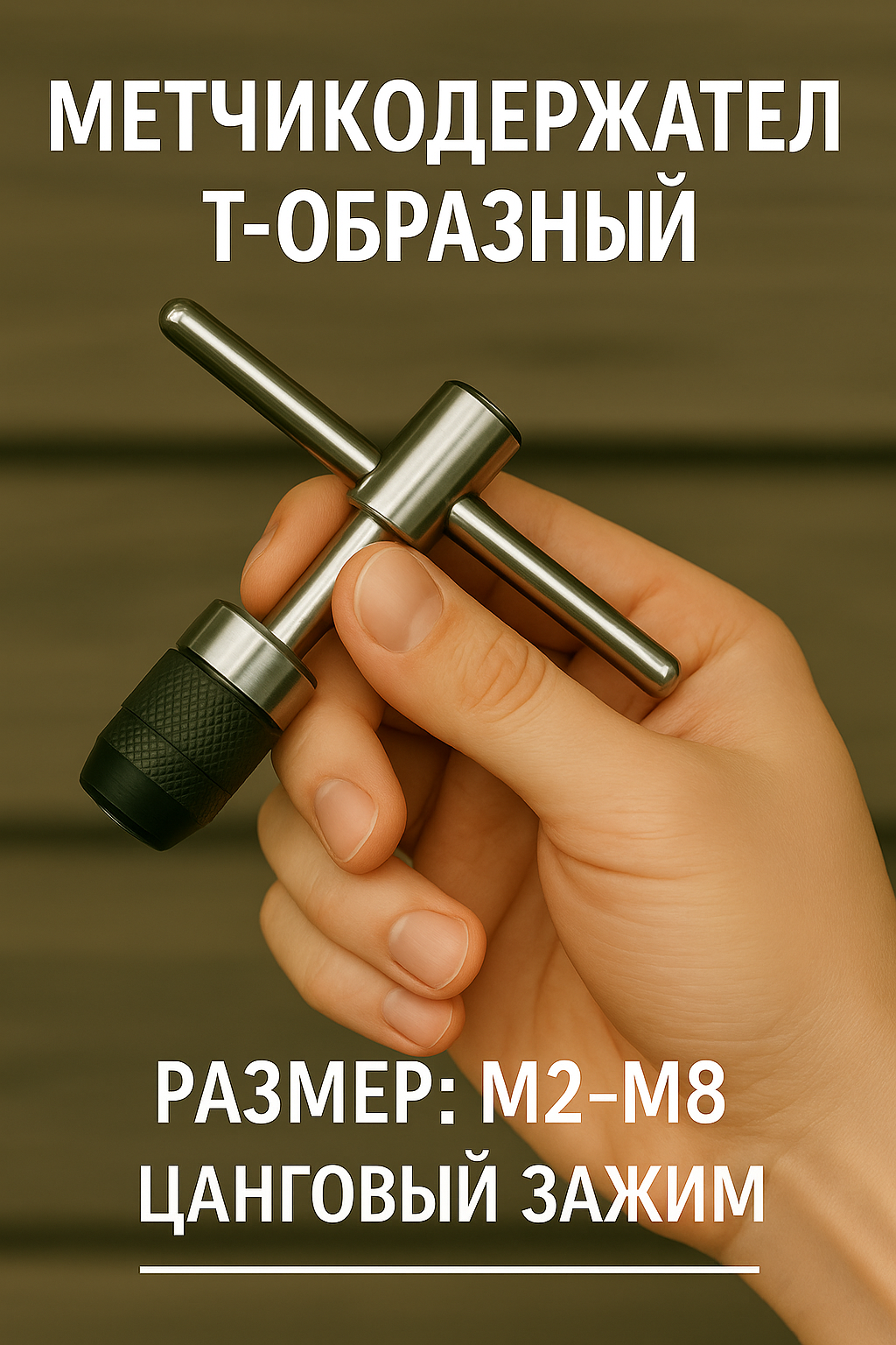 Метчикодержатель тундра, Т-образный, цанговый зажим, М2 - М8