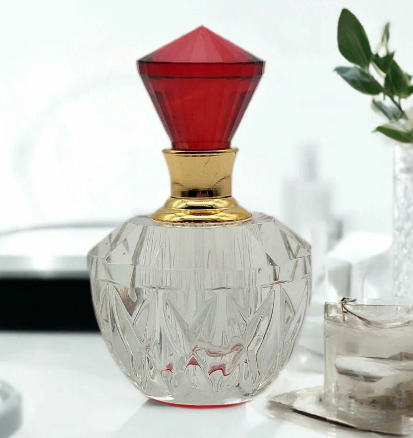 Хрустальный флакон для масляных духов 6мл, высота 8см, ширина 5см