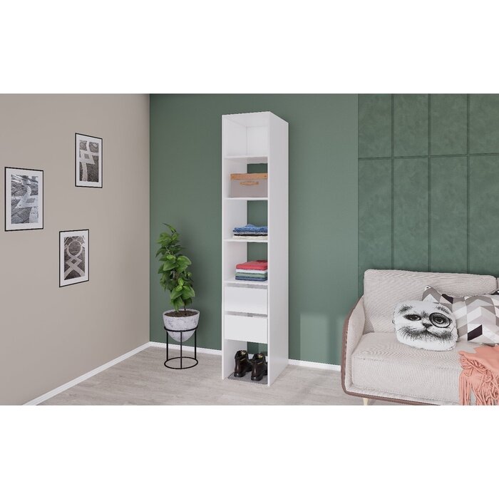 Стеллаж модульной гардеробной системы «Модус», 2090×400×520 мм, цвет белый