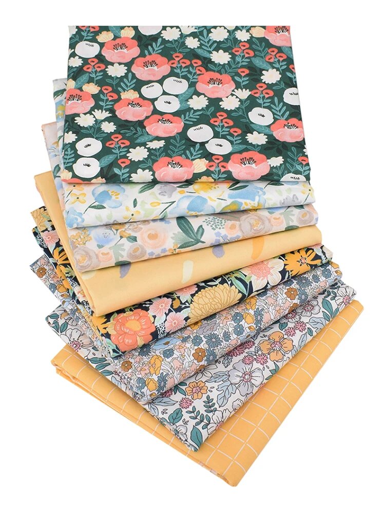 Chainho хлопковая твиловая ткань для пэчворка 20x25 см CC229-8pieces