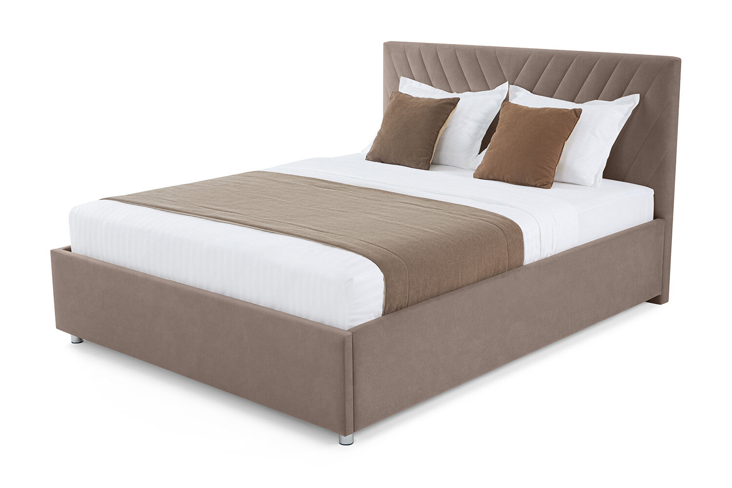 Кровать двуспальная Victori, 180х200 см, с основанием и подъемным механизмом, cеро-бежевый