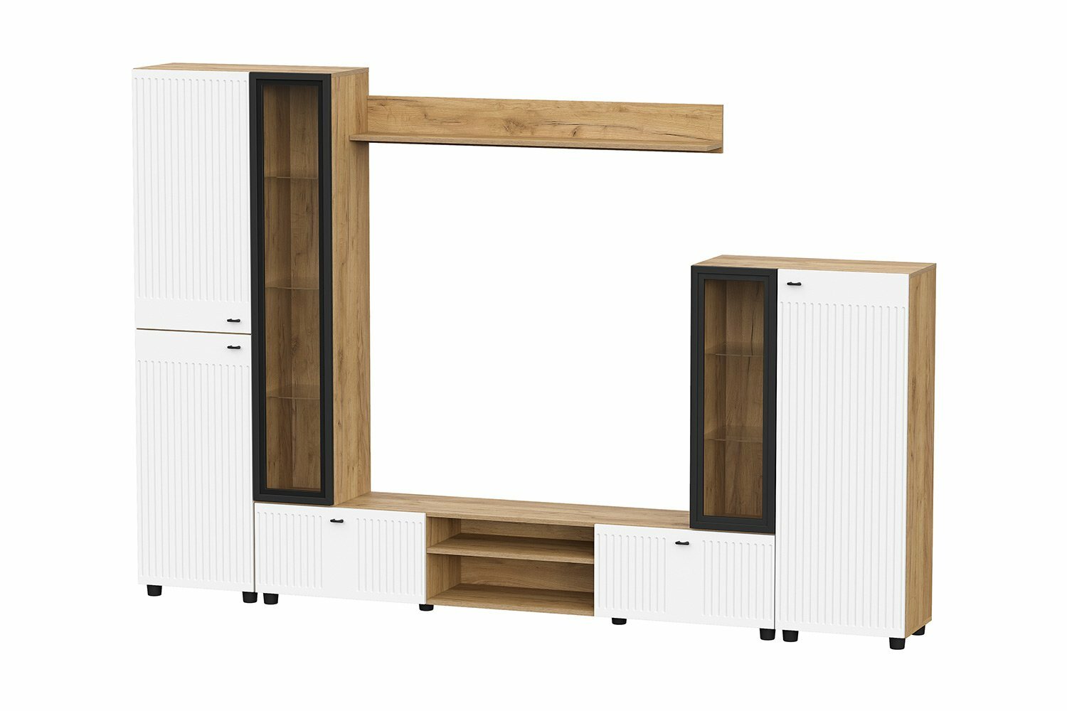 Центральная секция шкаф Барселона, 280,1х187х35,2 см, цвет белый