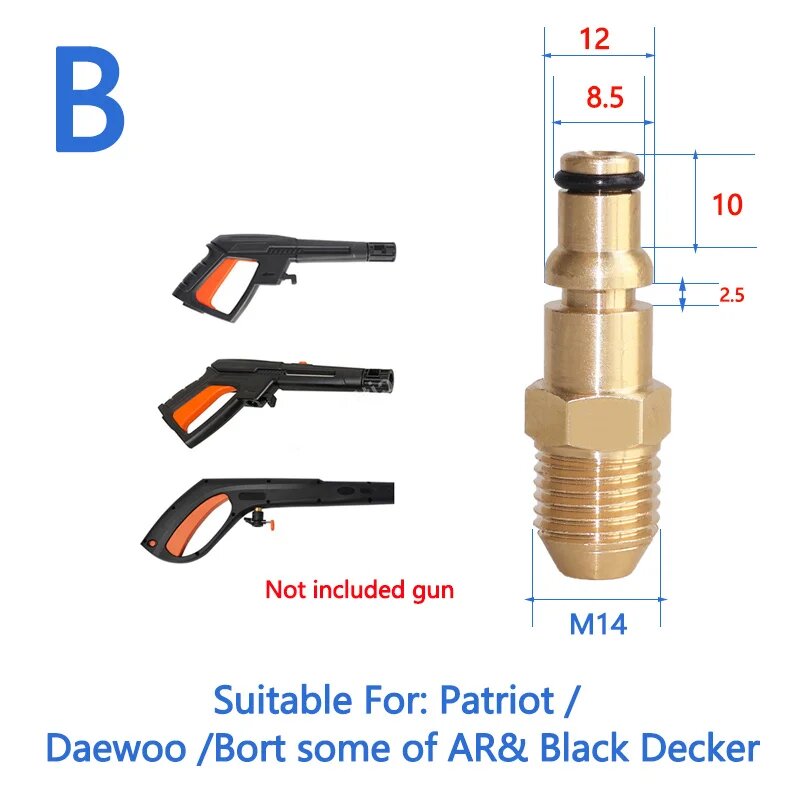 Адаптер M14, быстроразъемное соединение, шланговый соединитель для мойки высокого давления для Bosch Lavor Parkside AR, мойка высокого давления, автомобилей