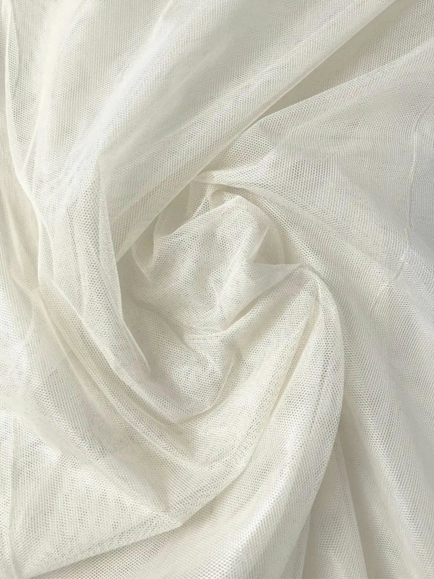 Ткань Сетка Грек для штор с утяжелителем, высота 300см, цвет молочный, отрез 1 метр