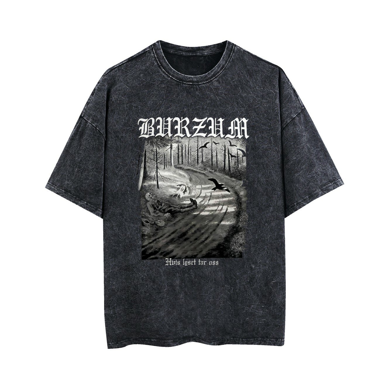 Ретро-футболка Burzum Hvis Lyset Tar Oss Черный ретро-костюм с коротким рукавом