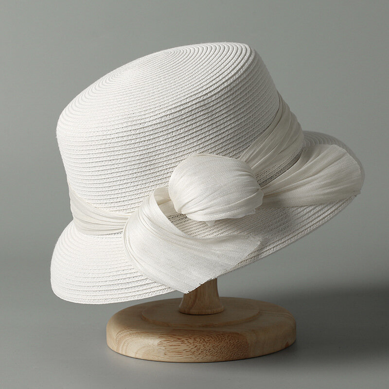 Шляпа женская, белая, регулируемая, 56-58 см