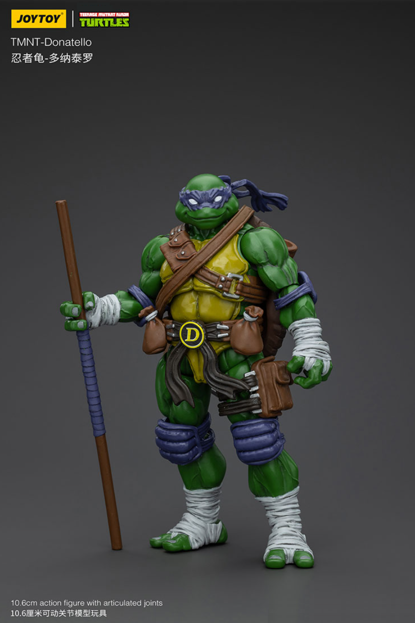 Фигурка JOYTOY "TMNT Donatello", цветная, интерактивная, подарочная упаковка, ПВХ, 10,6см.