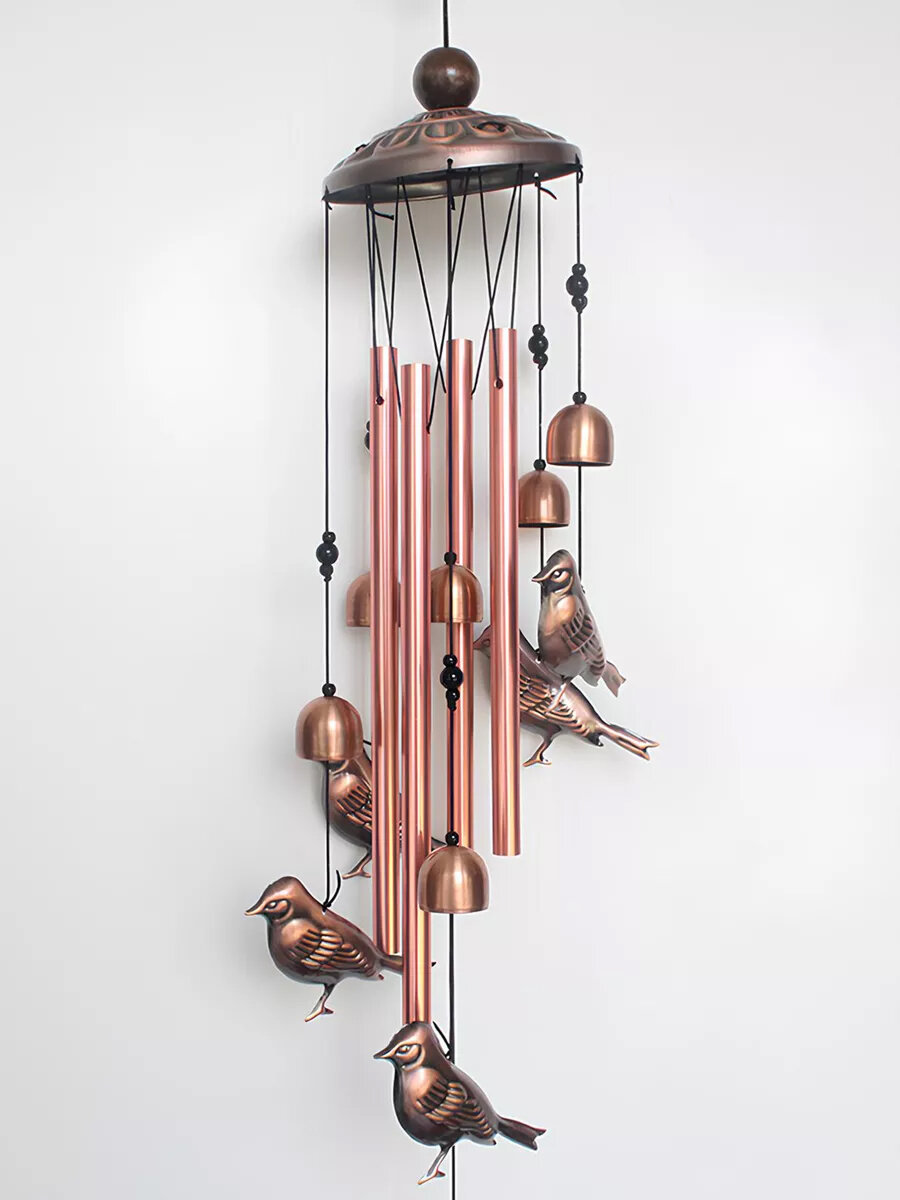 Колокольчик на дверь магазина металлический музыка ветра Птица