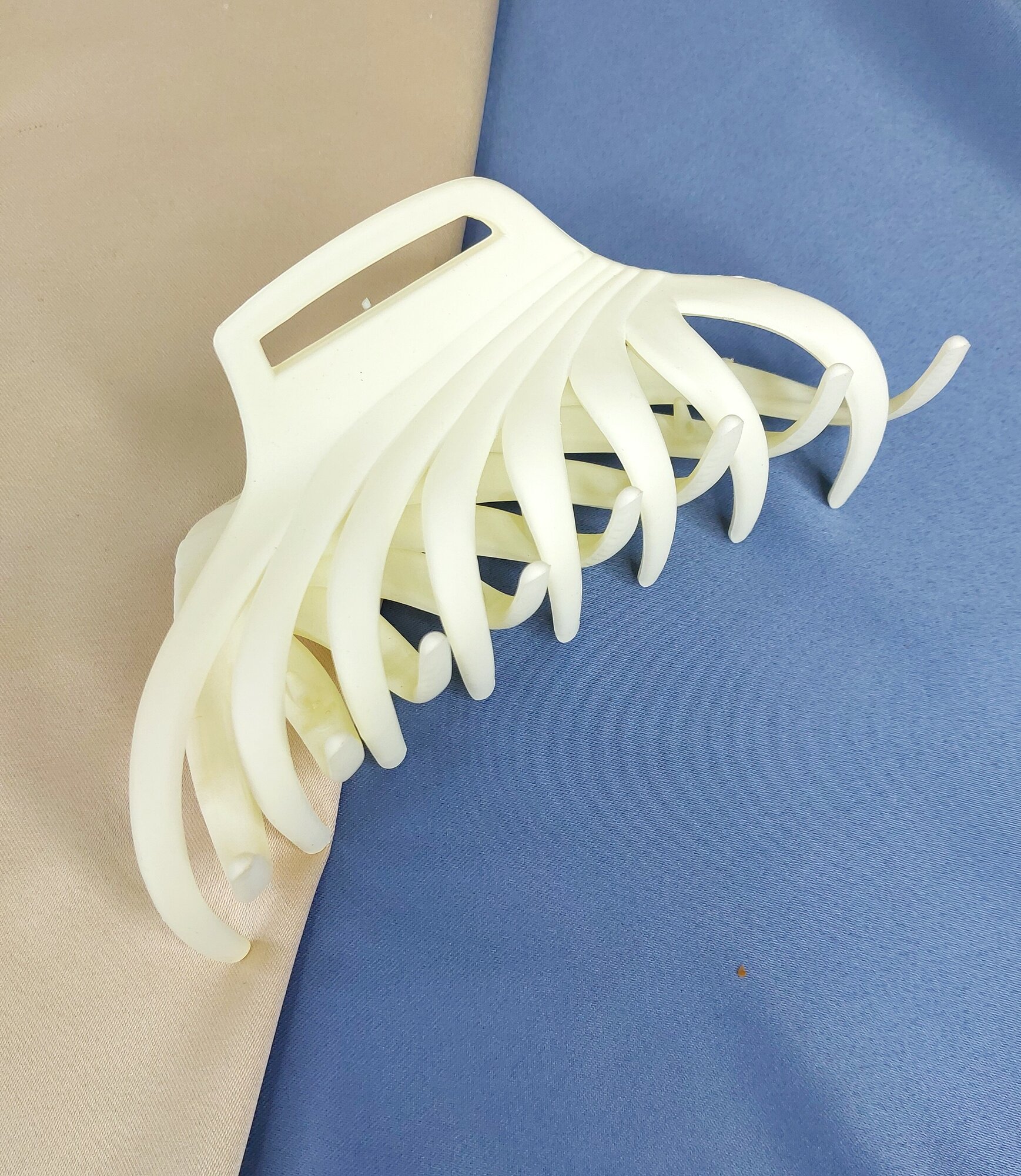 Краб для волос, большой белый краб, аксессуар женский для прически