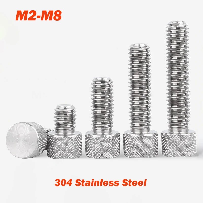 Винты М2-М8 с накатанной головкой из нержавеющей стали 304 M2.5x4mm-5PCS
