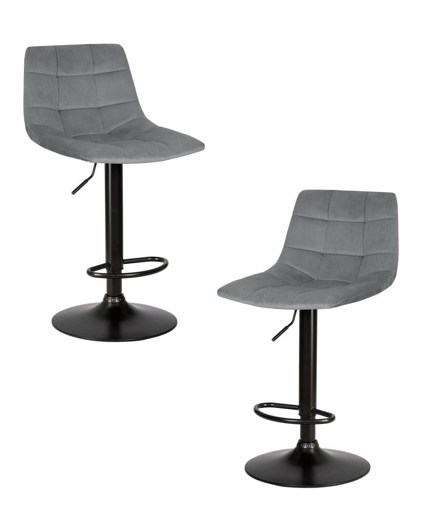 Стул барный DOBRIN Набор 2 шт Стул барный DOBRIN TAILOR BLACK, серый велюр (MJ9-75) арт. LM-5017-N_B-M_C-MJ9-75