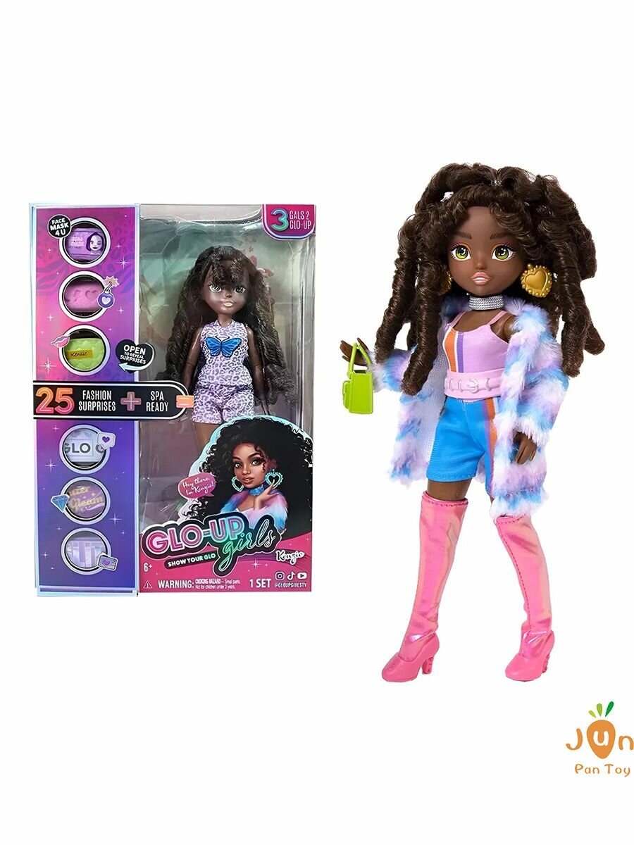 Far Out Toys GLO-UP Girls Kenzie / Спа-игрушки для девочек, модные куклы, с аксессуарами-сюрпризами, подходят для детей от 6 лет и старше