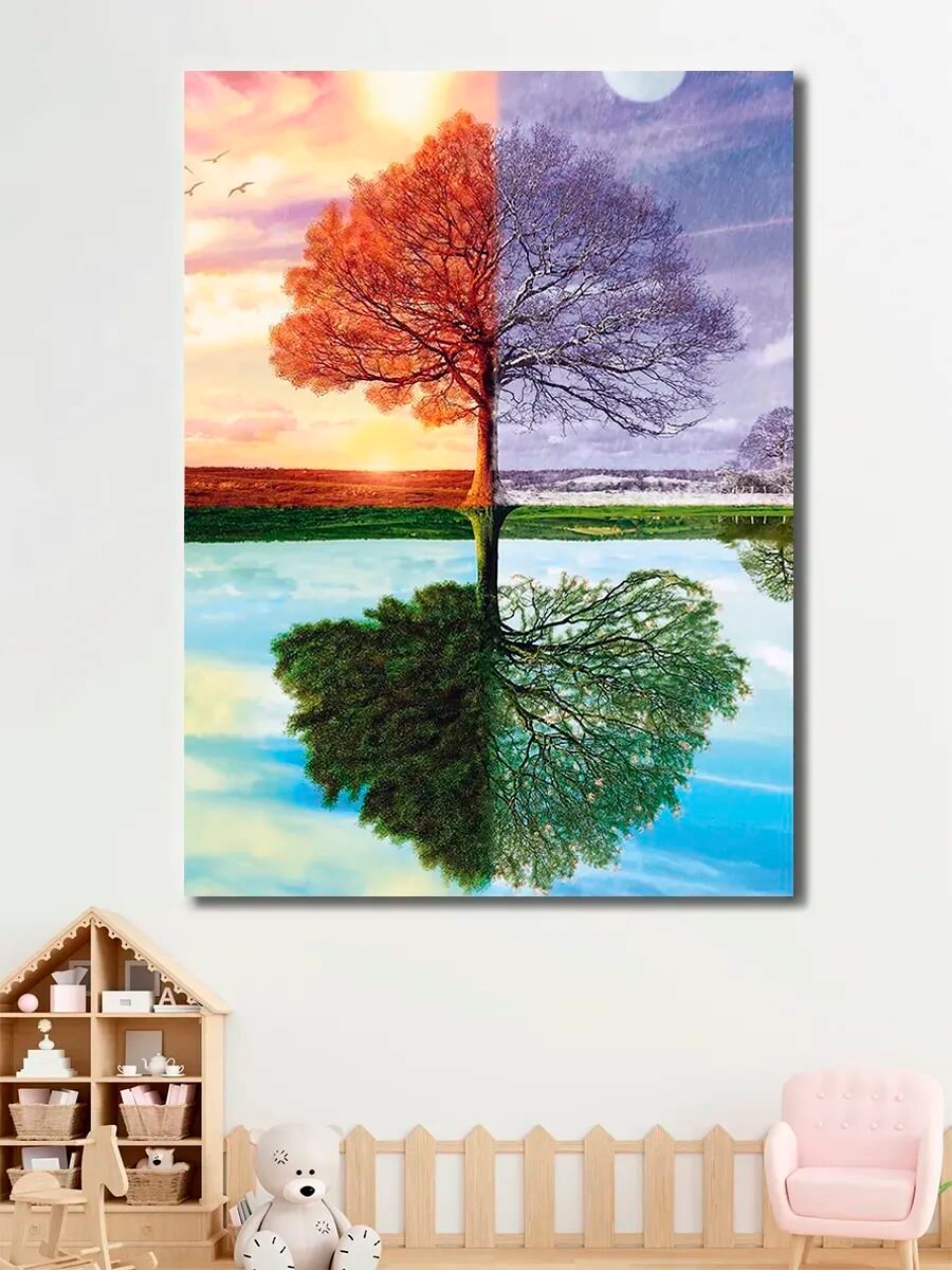 Картина "Четыре сезона", на стену 30х40см 1шт.