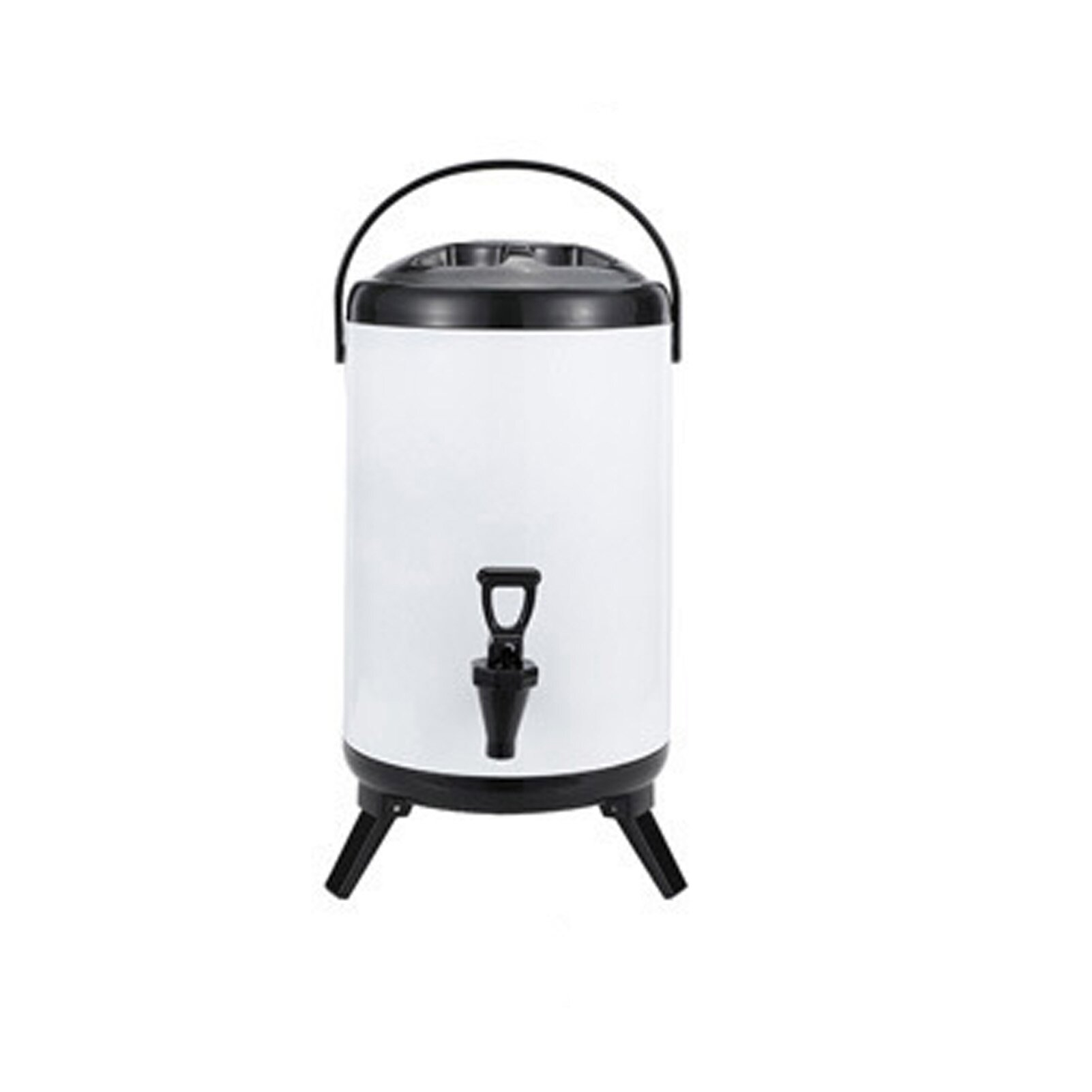 Изолированный диспенсер для горячих и холодных напитков, ведро для напитков из нержавеющей стали с краном для чая с молоком, 8 л, белый