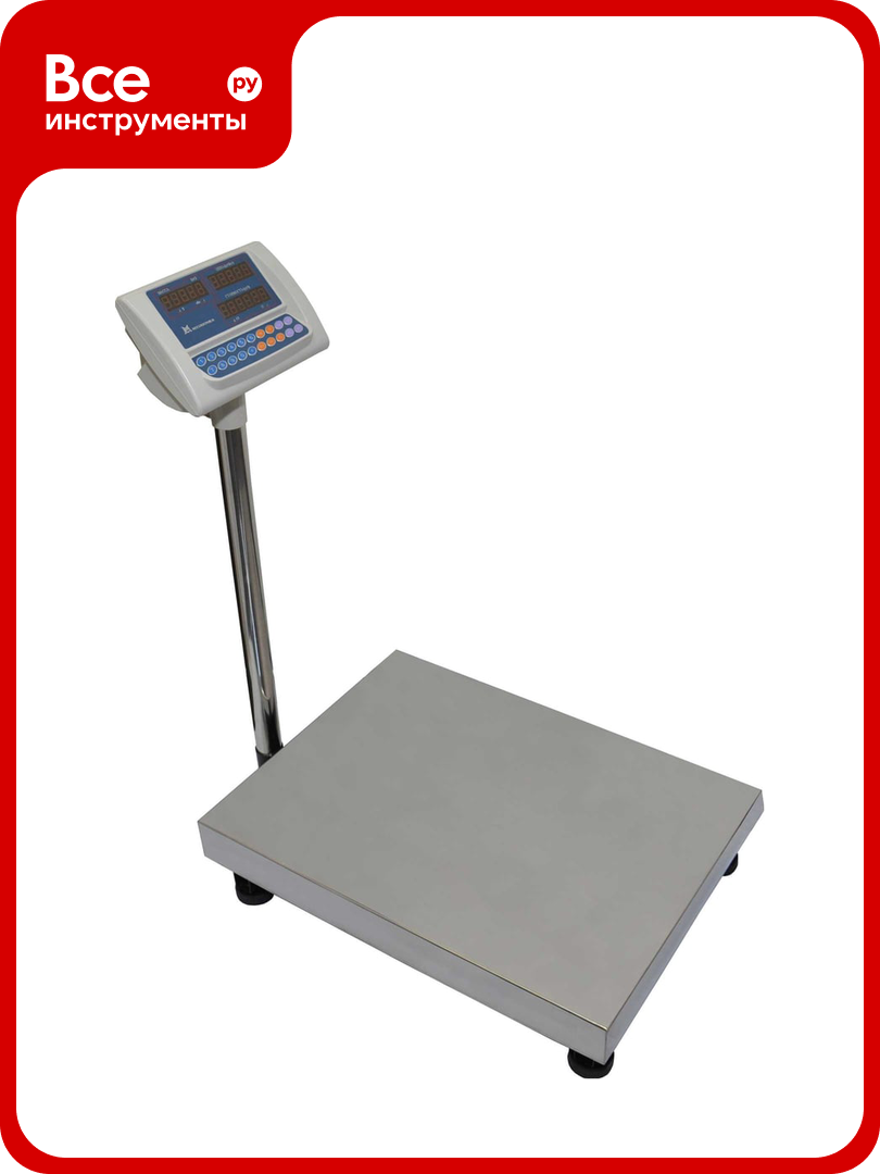 Весы электронные мехэлектрон-м ВЭТ-300-50/100-1С-АБ (450*600) напольные счетные с двойным питанием сети и аккумулятора