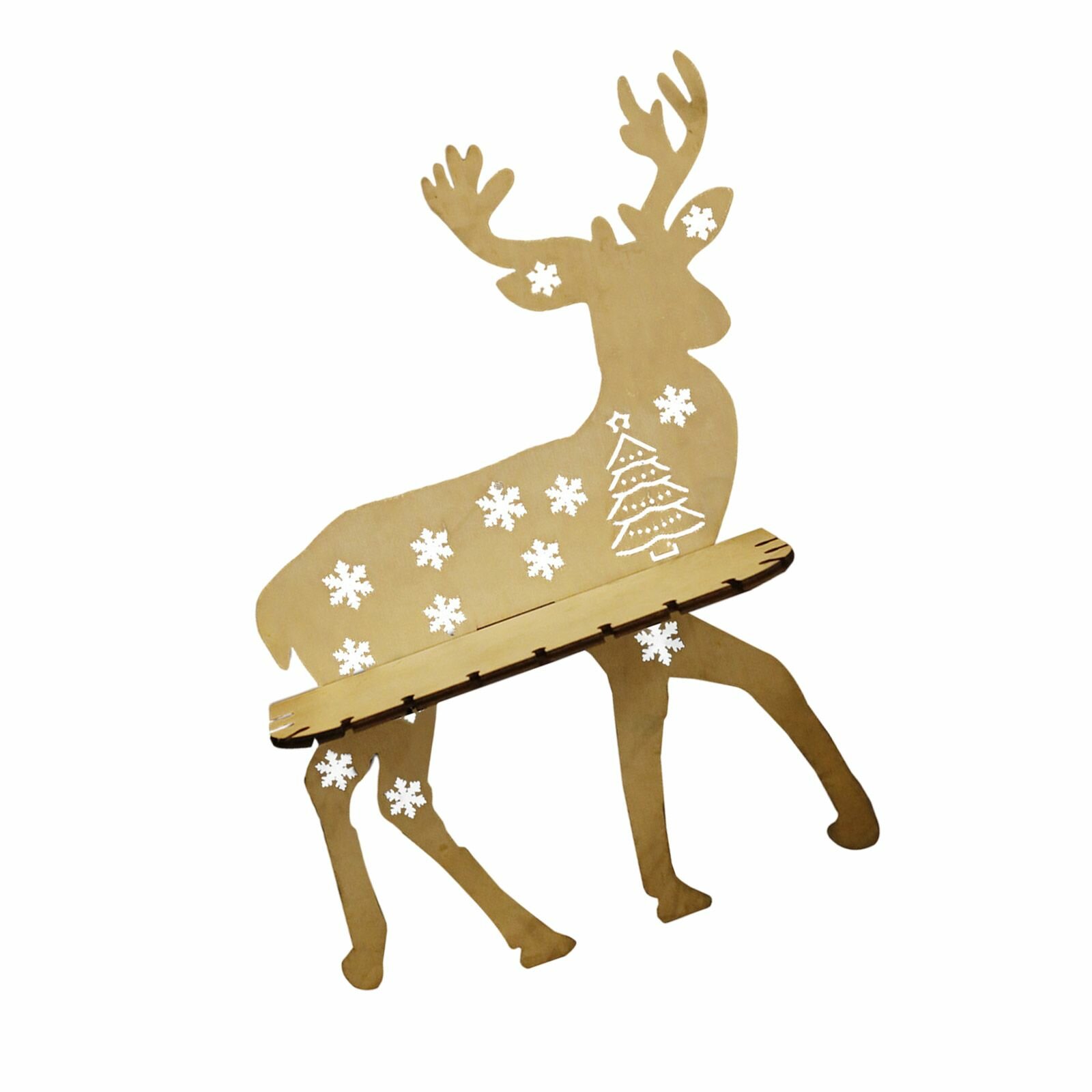 Деревянная полка в форме оленя для рождественского декора